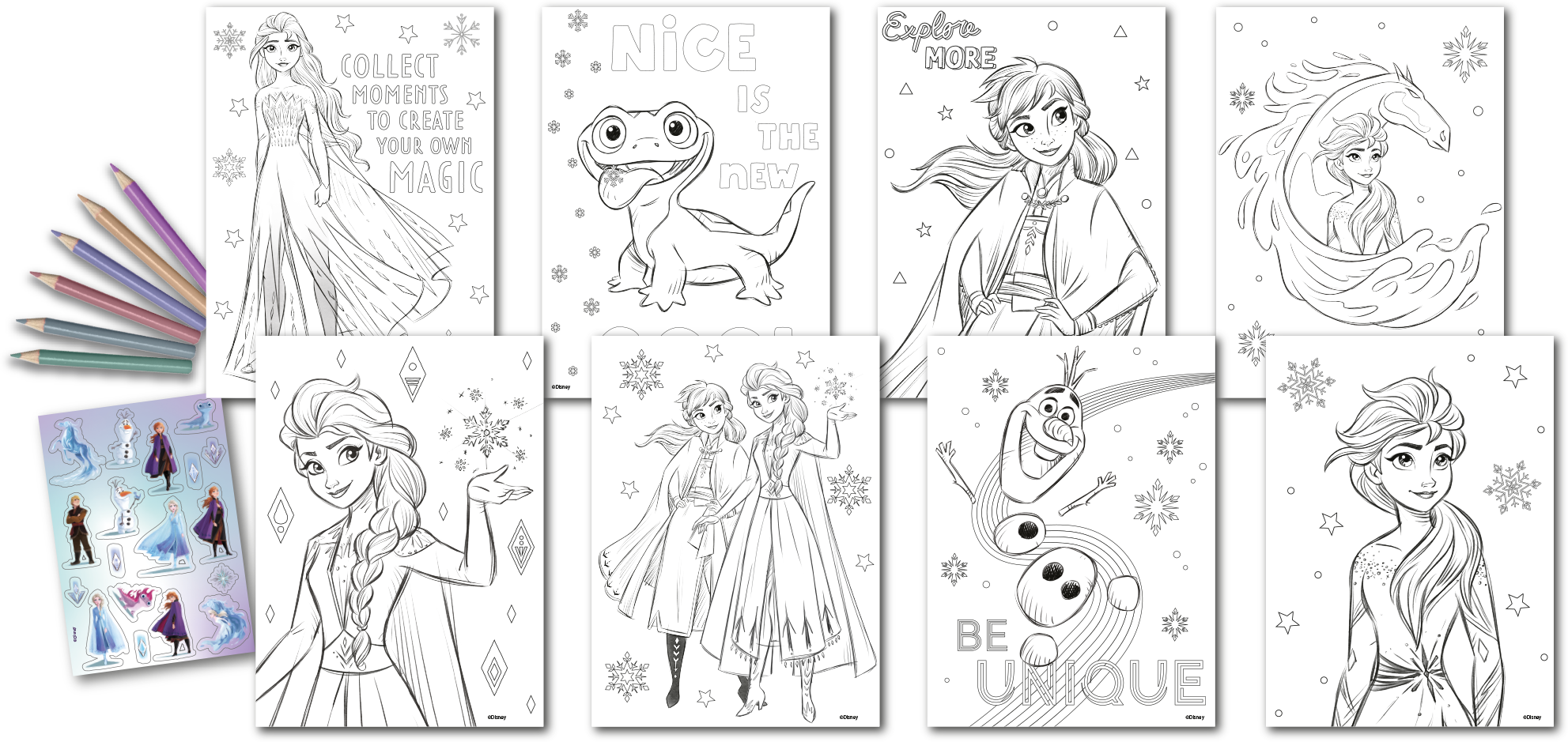 COLOURING SET WITH STICKERS FROZEN – Kids Licensing