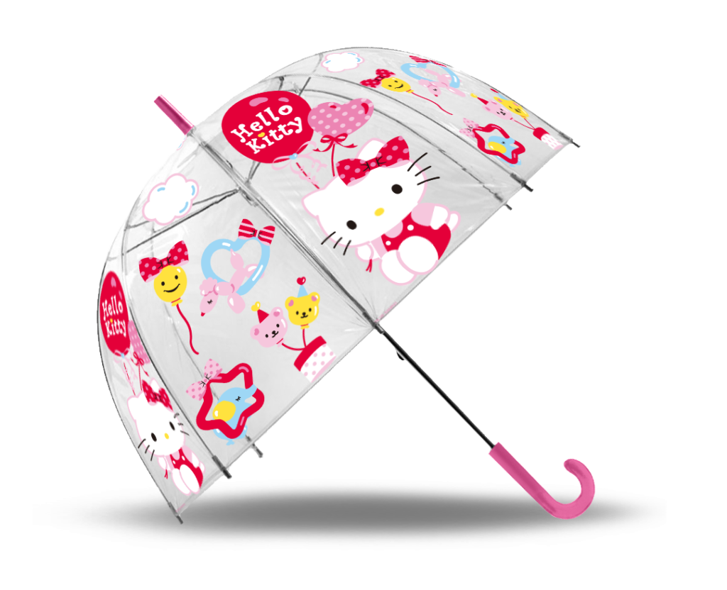 TRANSPARENT UMBRELLA MANUAL HELLO KITTY – Kids Licensing